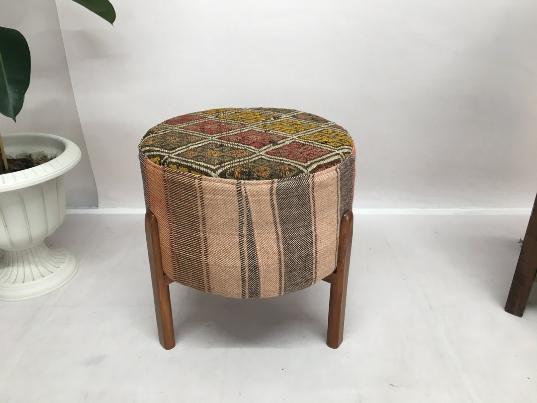 Cylinder Stool, Shower Stool, Porch Stool, Vanity Table Stool, Kilim ...