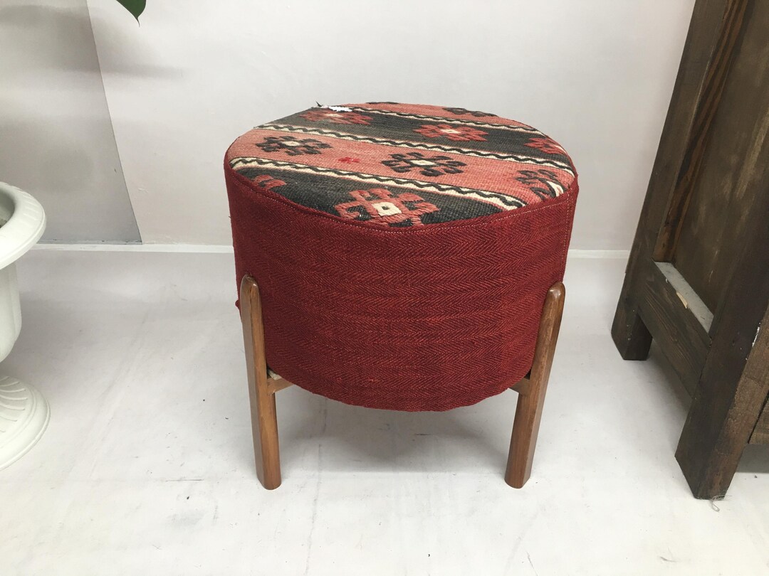 Kilim Covered Stool, Shower Stool, Desk Stool, Ottoman Stool, Stool for ...