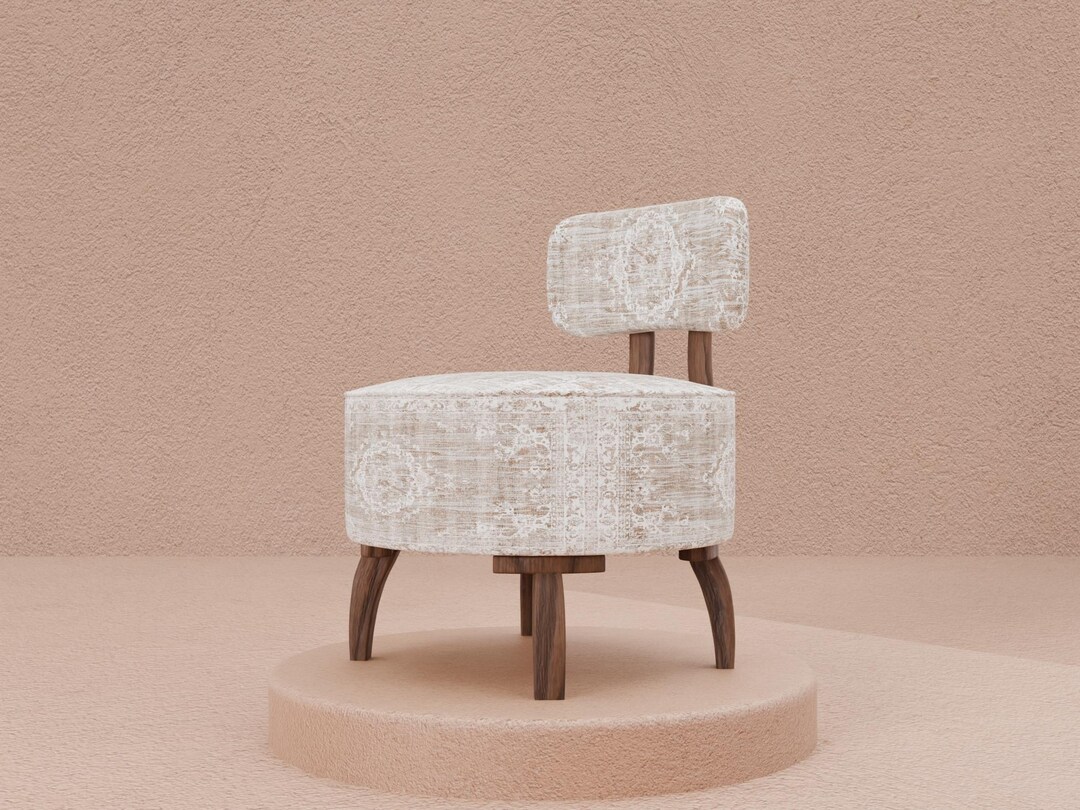 Round Upholstered Chair, Minimalist Home Decor Chair, Stylish Lounge ...