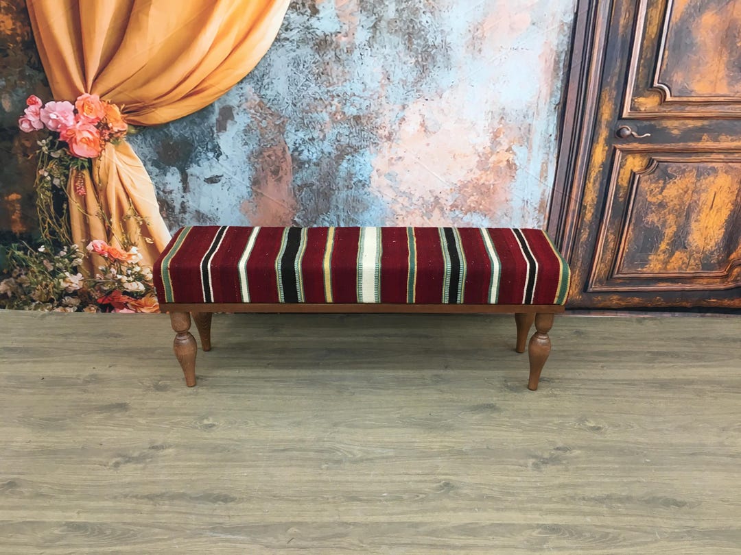 Upholstered Bench, Kilim Rug Bench, Stairway Bench, Dining Table Bench ...