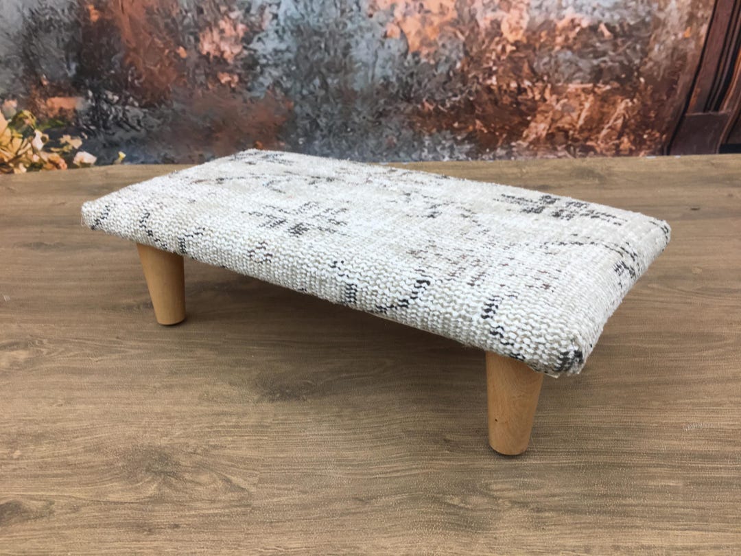Gray Step Stool, Kilim Upholstered Stool, Closet Stool, One Step Stool ...