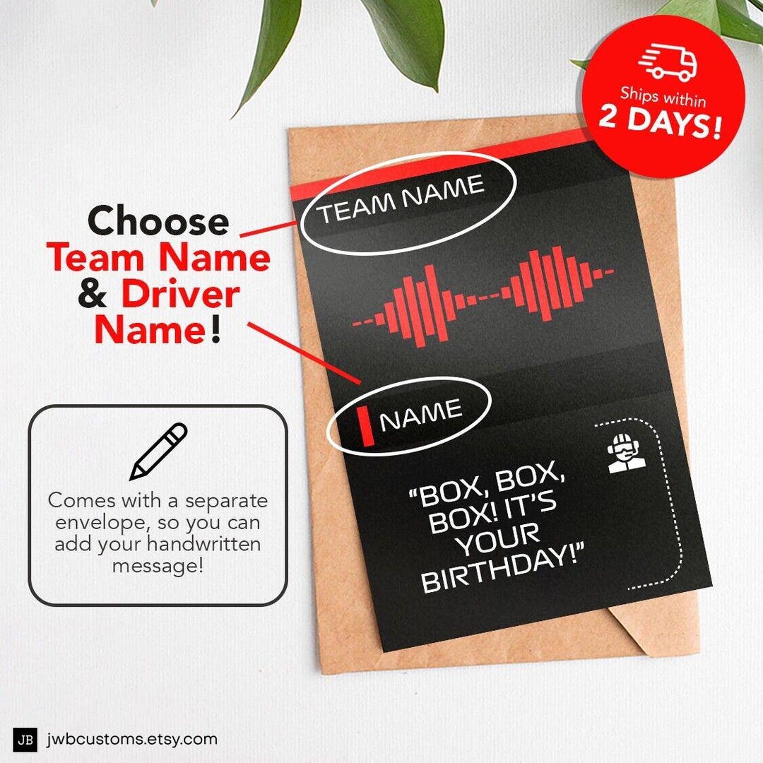 Custom F1 Radio Message Birthday Card – Personalised A5 Card for F1 ...