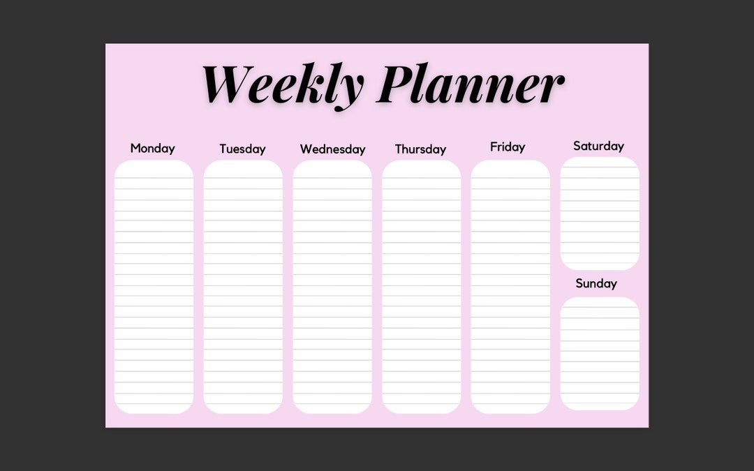 Printable Weekly Planner Pack - Etsy
