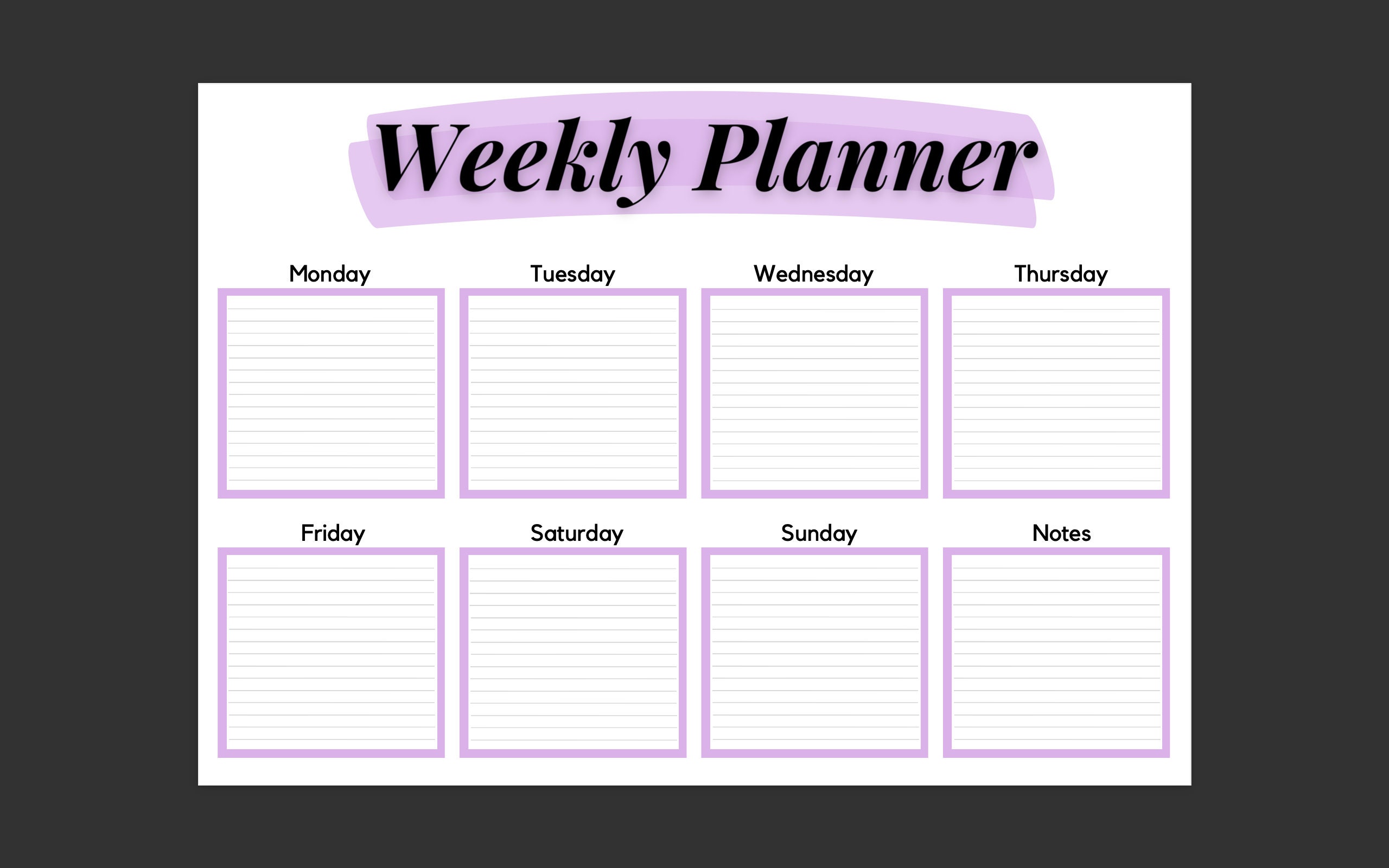Printable Weekly Planner Pack Pastel Colours - Etsy