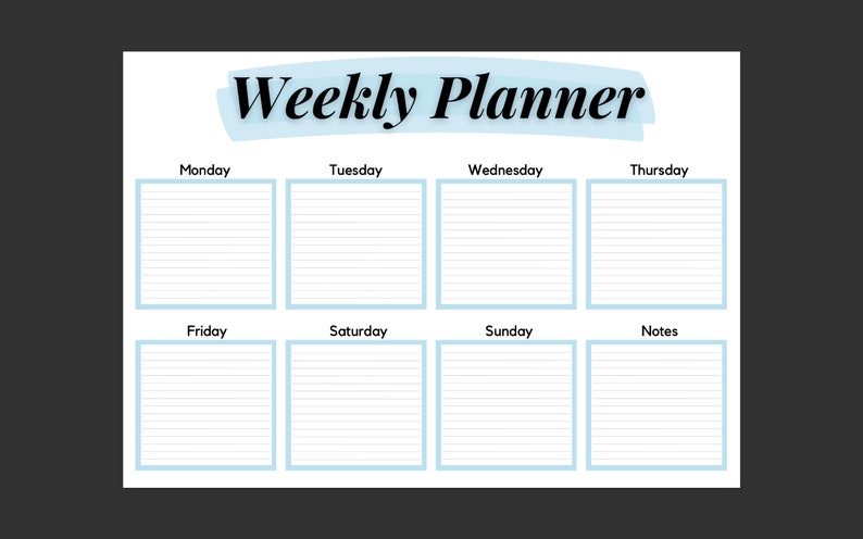 Printable Weekly Planner Pack Pastel Colours - Etsy