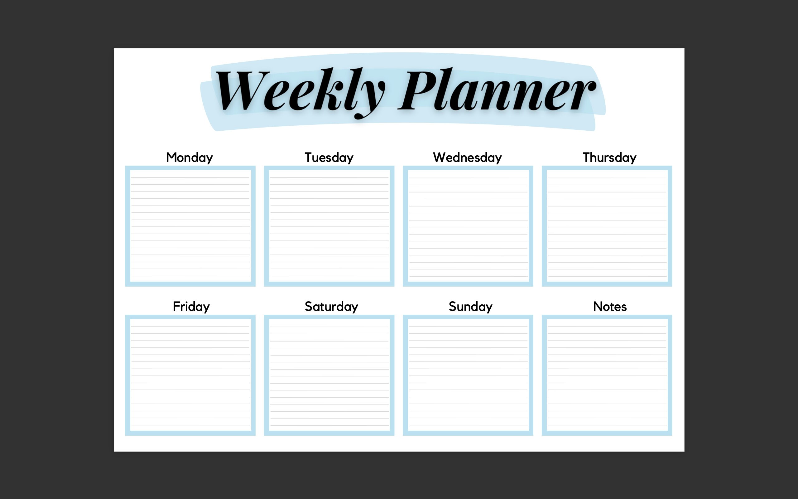 Printable Weekly Planner Pack Pastel Colours - Etsy