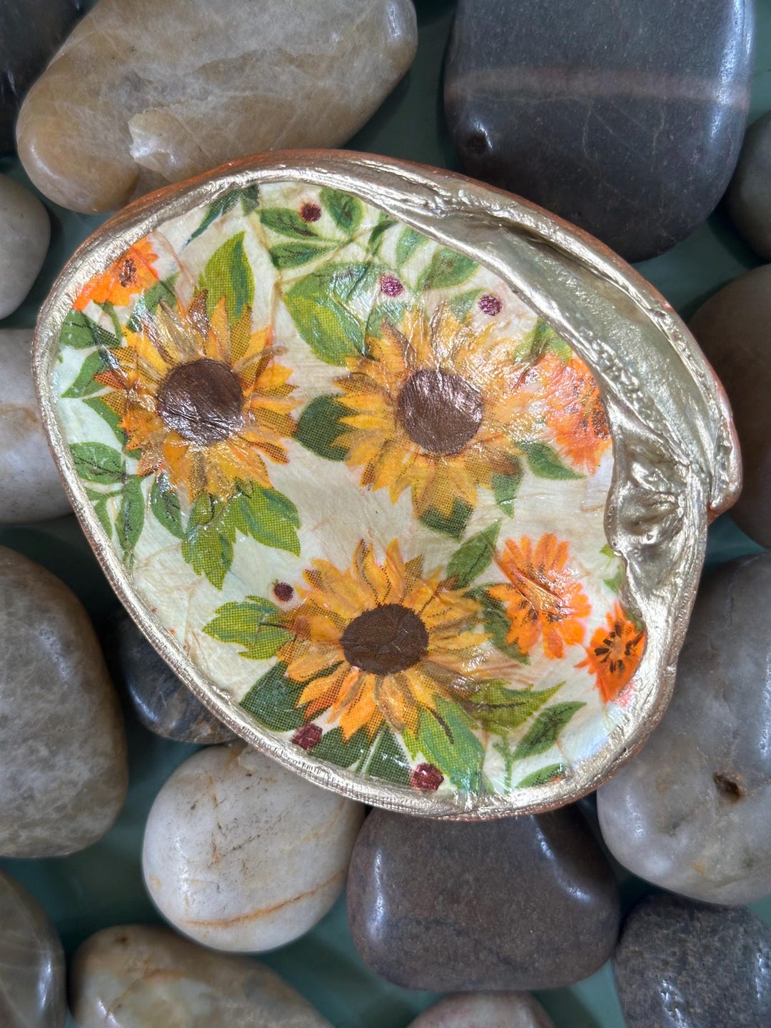 Fall Inspired Sunflower Decorative Clam Shell Trinket Dish - Etsy