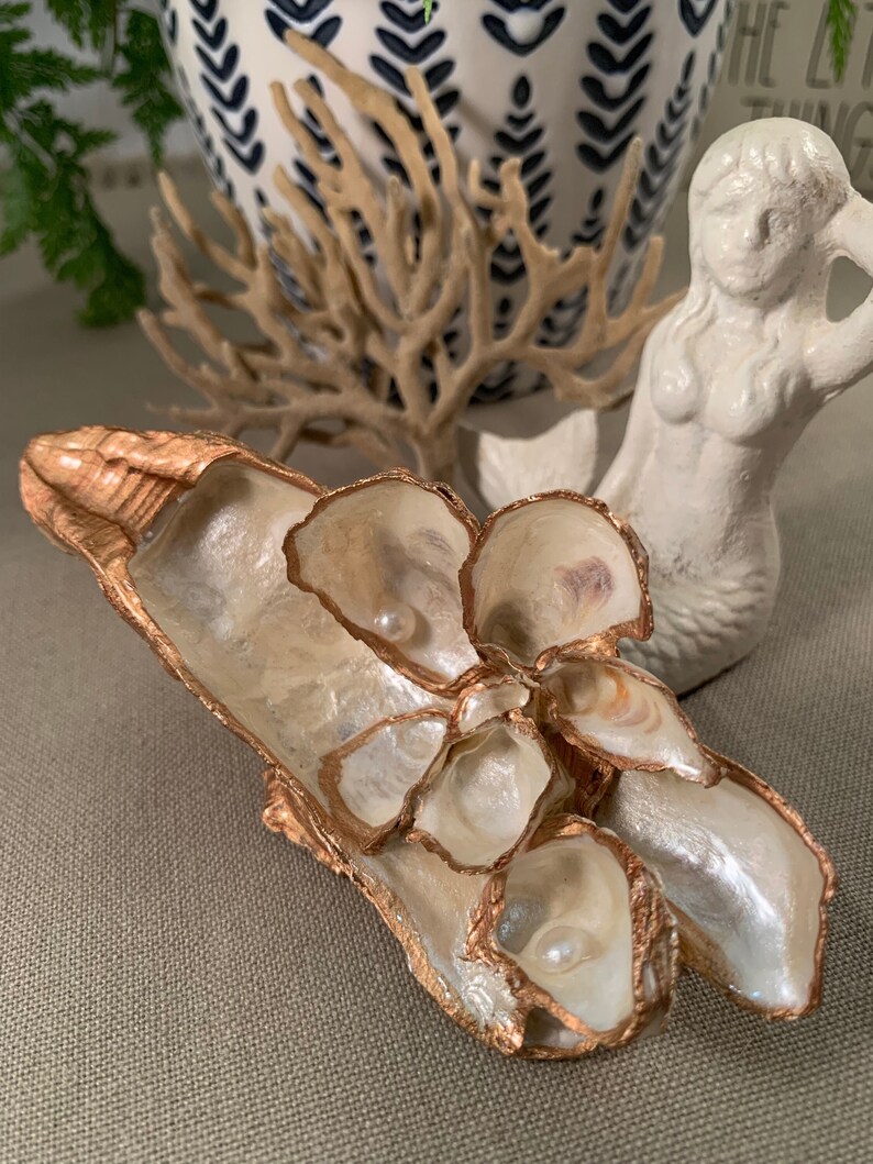 Unique Hand Crafted Pearlized Painted Oyster Shell Embellished With ...