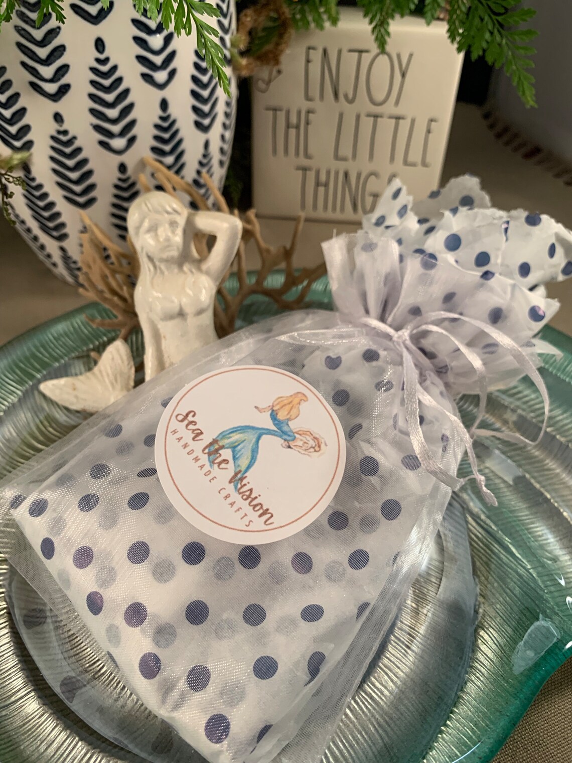 Unique Hand Crafted Pearlized Painted Oyster Shell Embellished With ...