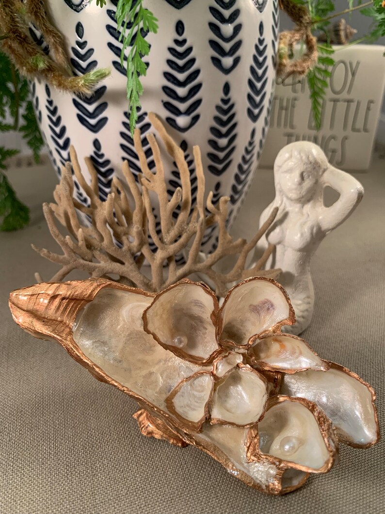 Unique Hand Crafted Pearlized Painted Oyster Shell Embellished With ...