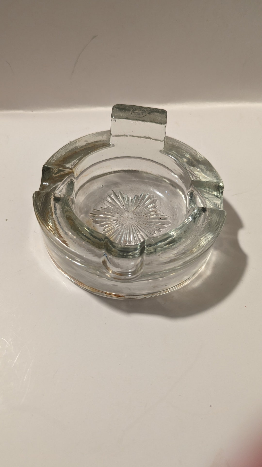 Vintage Thick Glass Ashtray - Etsy