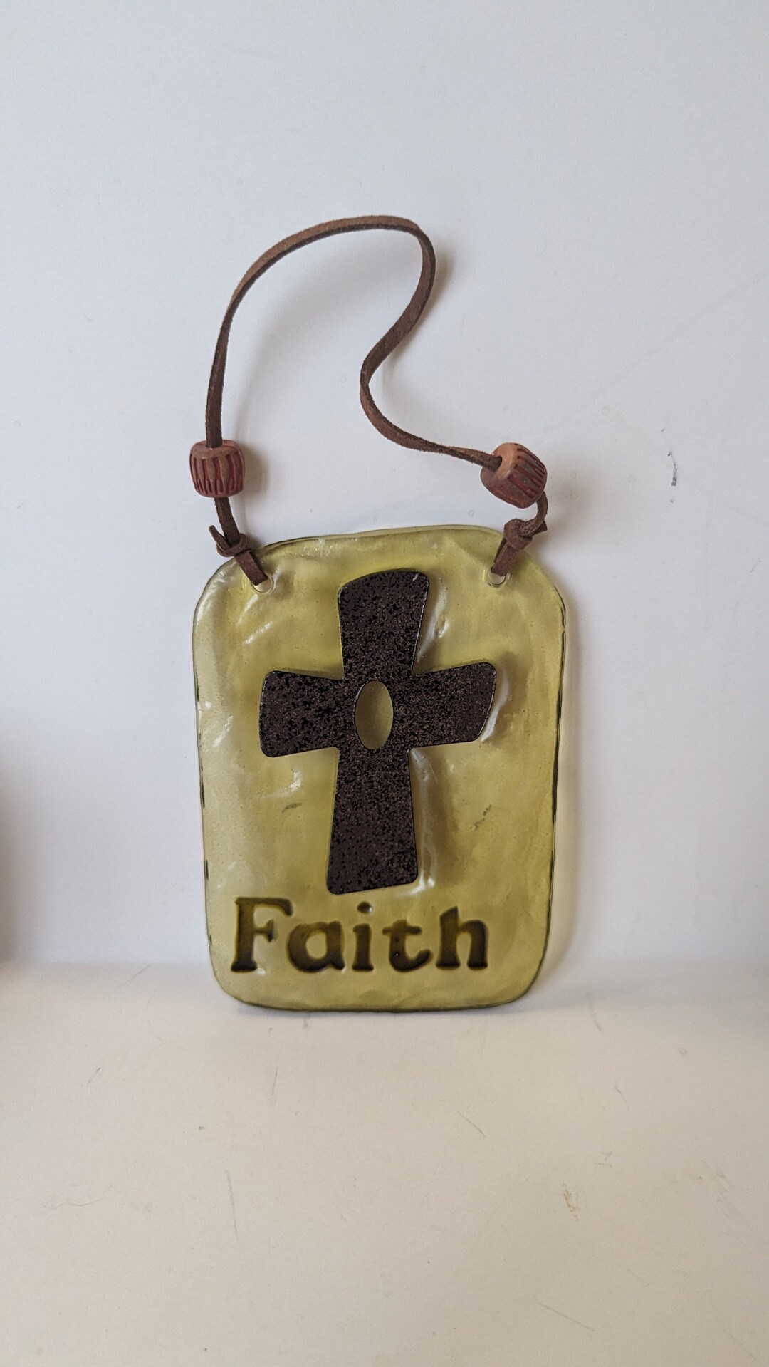 Vintage Stained Glass Faith Cross Wall Hanging - Etsy