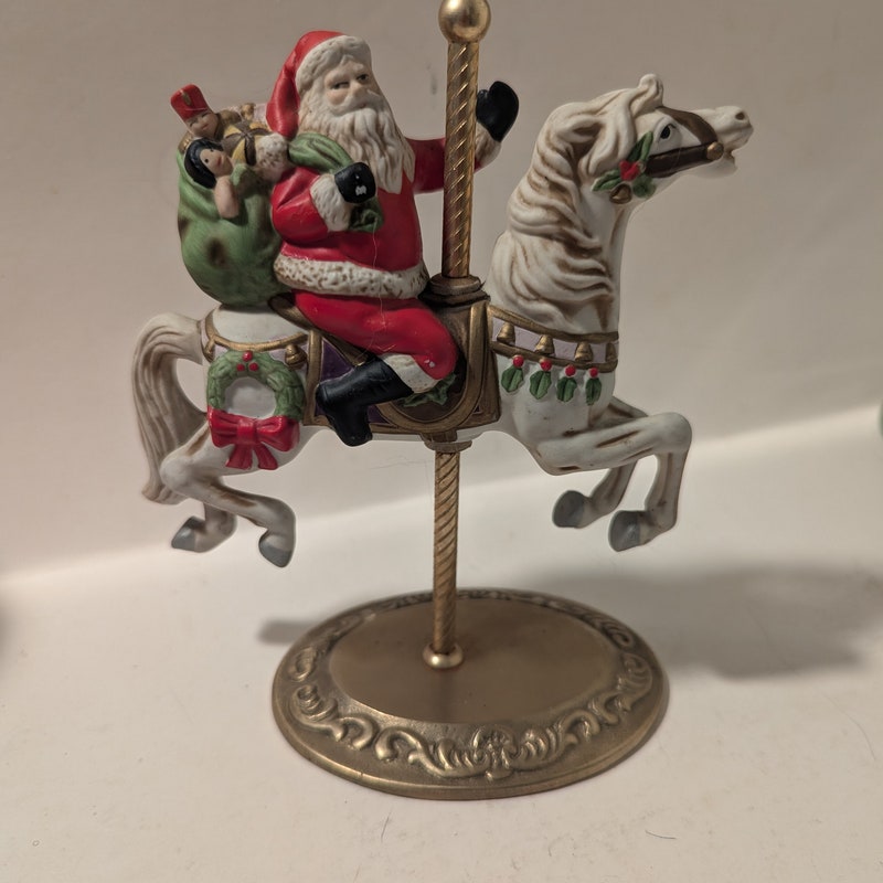 Santa Carousel Horse - Etsy