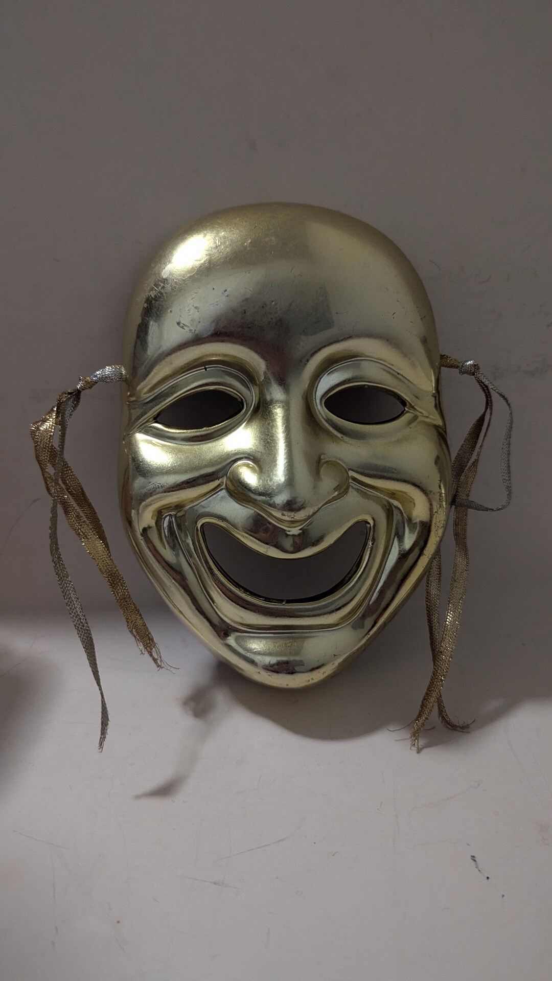 Vintage Brass Painted Ceramic Drama Theater Mask - Etsy