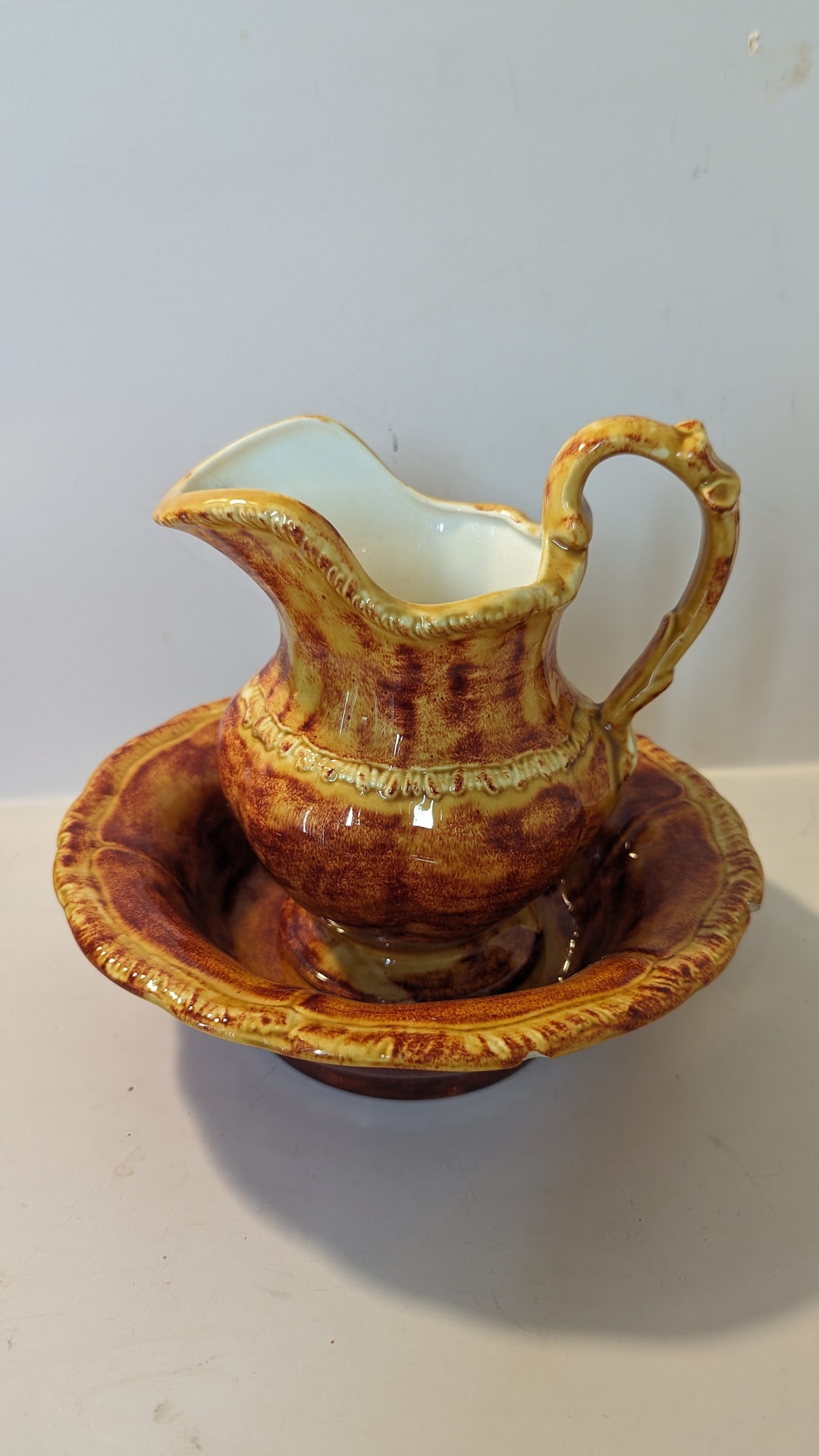 Vintage Ceramic Pitcher and Basin Set - Etsy