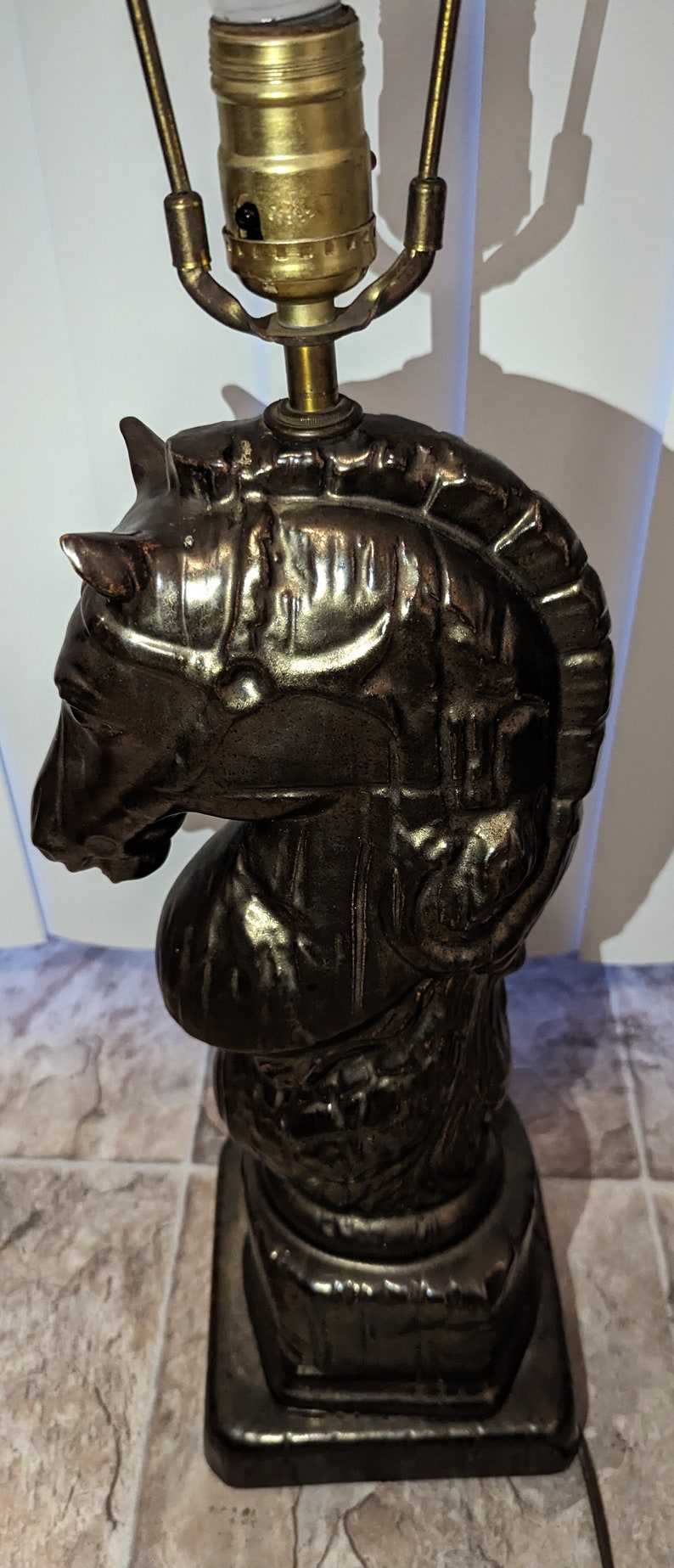 Vintage Heavy Duty Ceramic Rotating Horse Head Lamp - Etsy