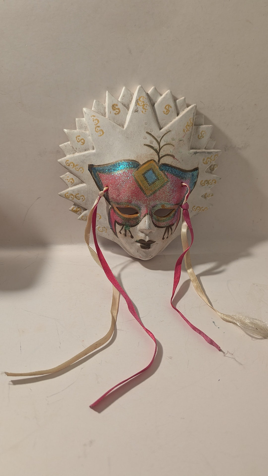 Vintage Mardi Gras Ceramic Art Wall Mask - Etsy