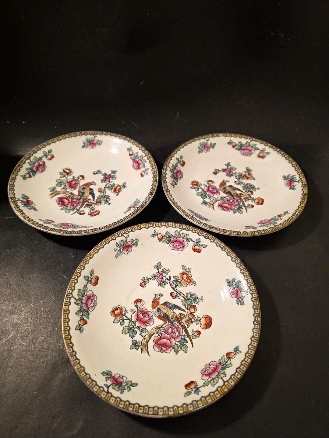 Set of 3 Whieldon Ware F. Winkle & Co Pheasant England Saucers - Etsy
