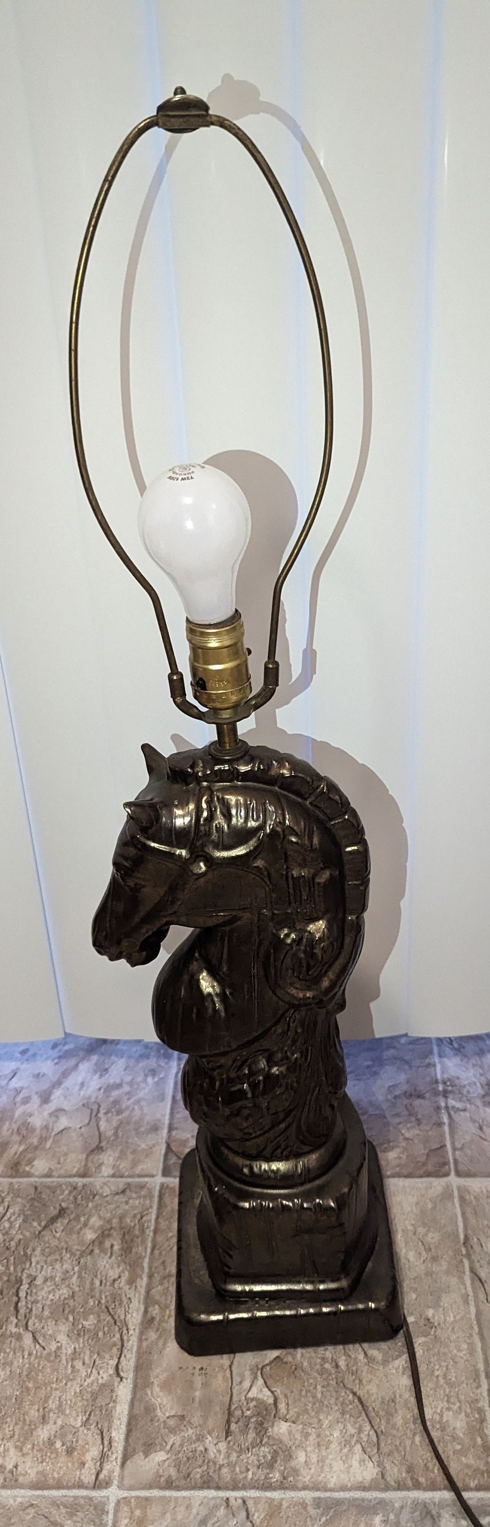 Vintage Heavy Duty Ceramic Rotating Horse Head Lamp - Etsy