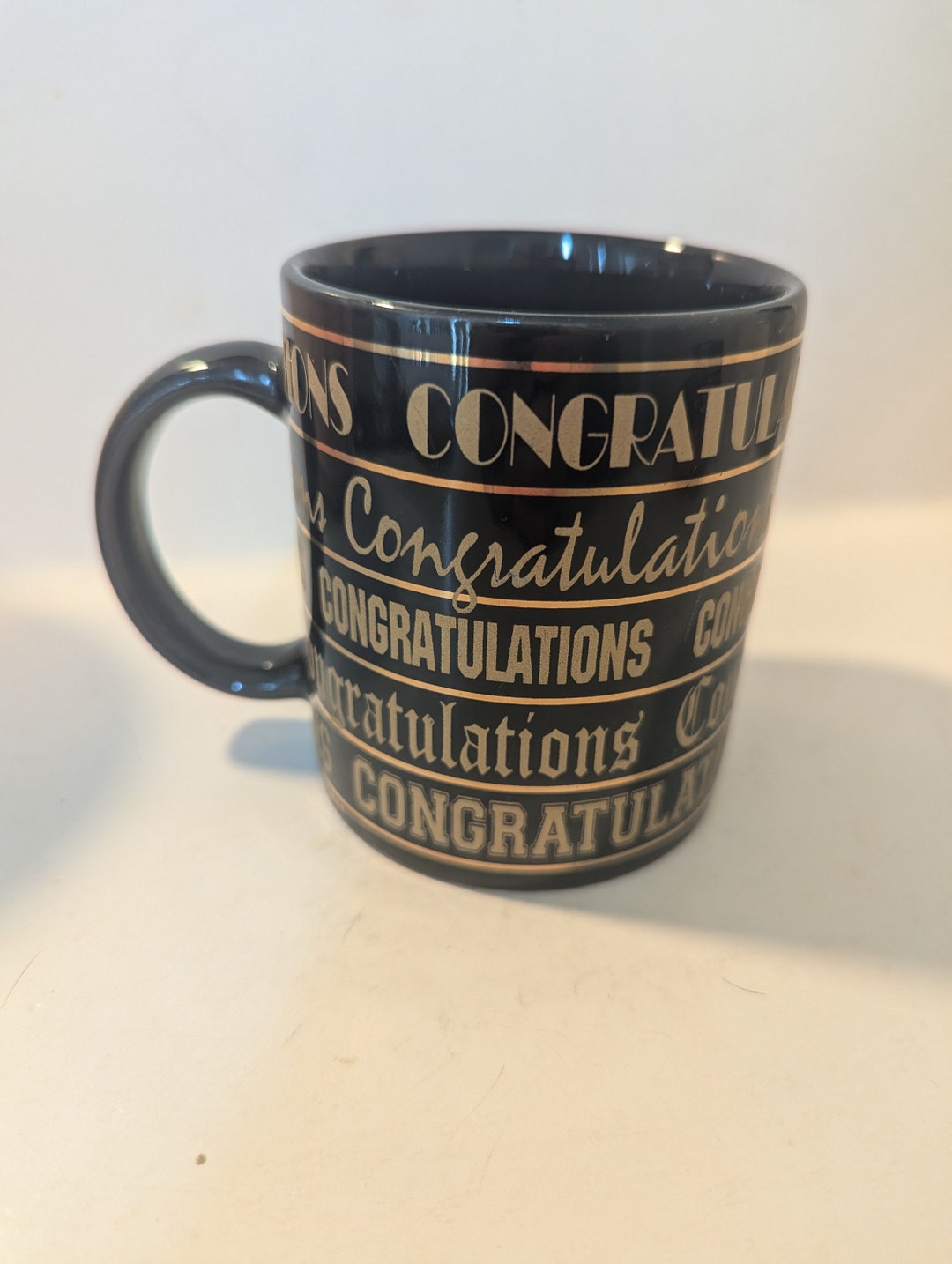 Vintage Gold Lettering Congratulations Coffee Cup - Etsy