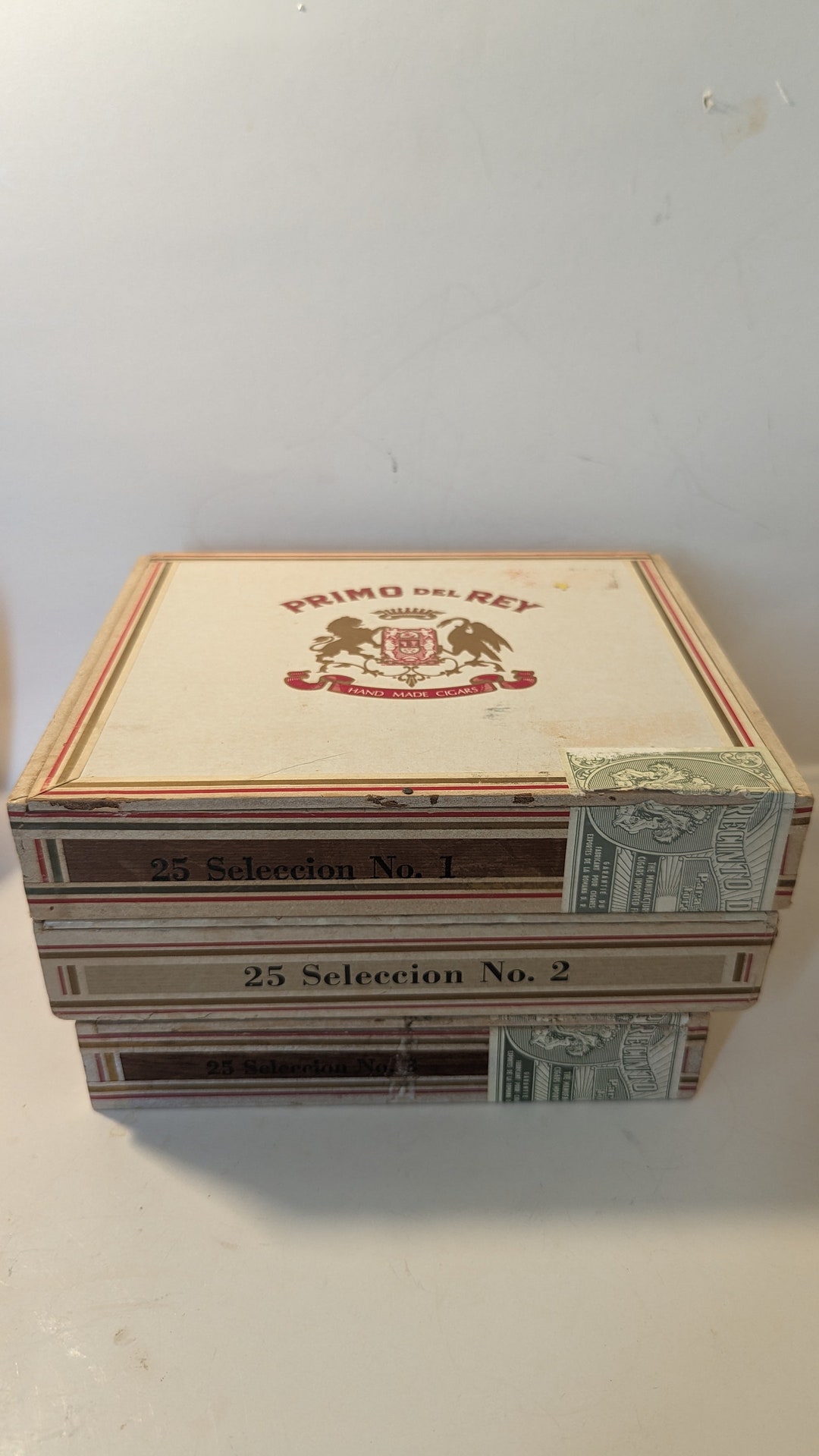 Vintage Wooden Primo Del Rey Cigar Boxes Set of 3 - Etsy