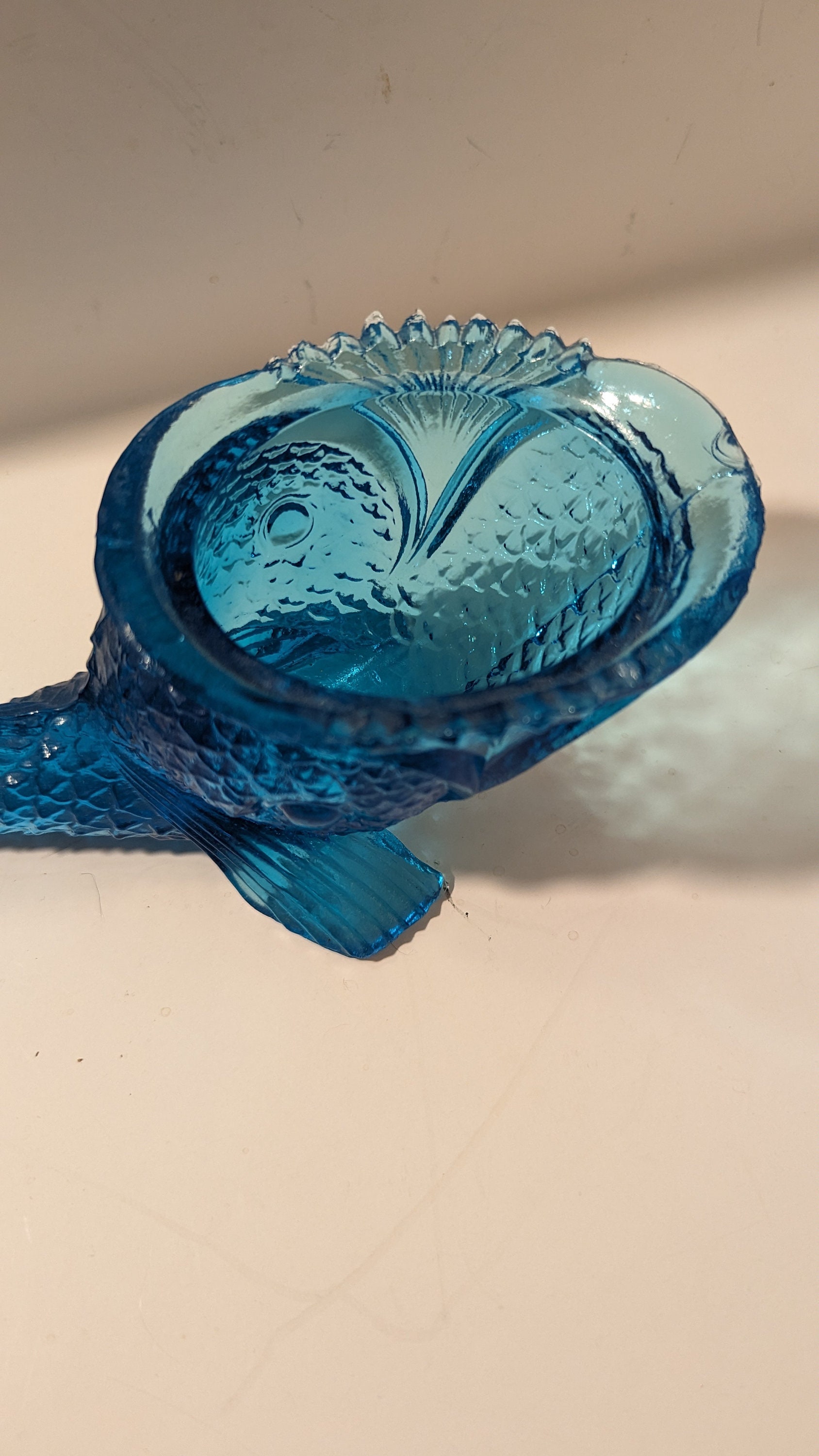 Vintage Blue Kemple Glass Fish - Etsy