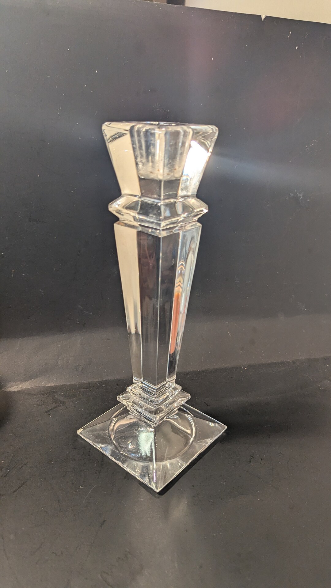 Vintage Heavy Thick Crystal Glass Candlestick Holder - Etsy