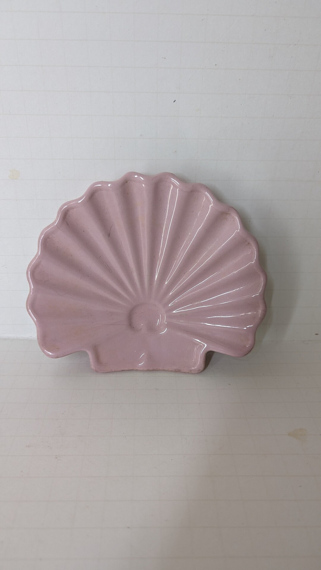 Vintage Pink Ceramic Clam Shell - Etsy