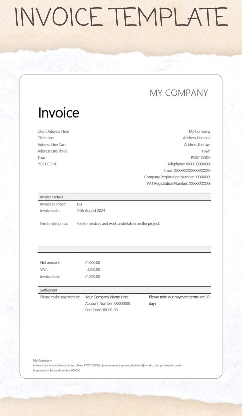 Invoice Template - Fully Editable, Word Doc. - Etsy