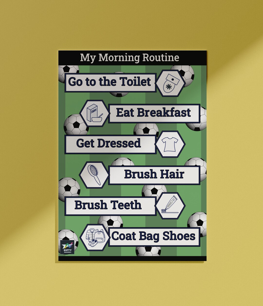Football Morning Routine Chart Printable Daily Reminders - Etsy España