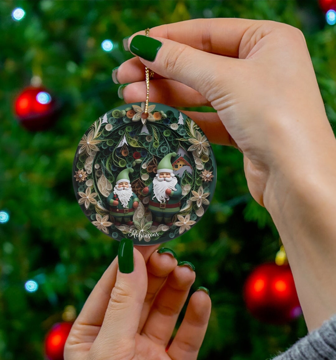 Christmas Gnomes Ornament Personalized Name Gift Family - Etsy
