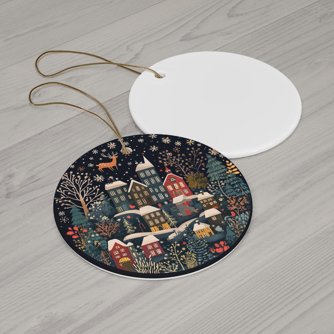 Scandinavian Christmas Ornament, Winter Village Folk Art - Etsy