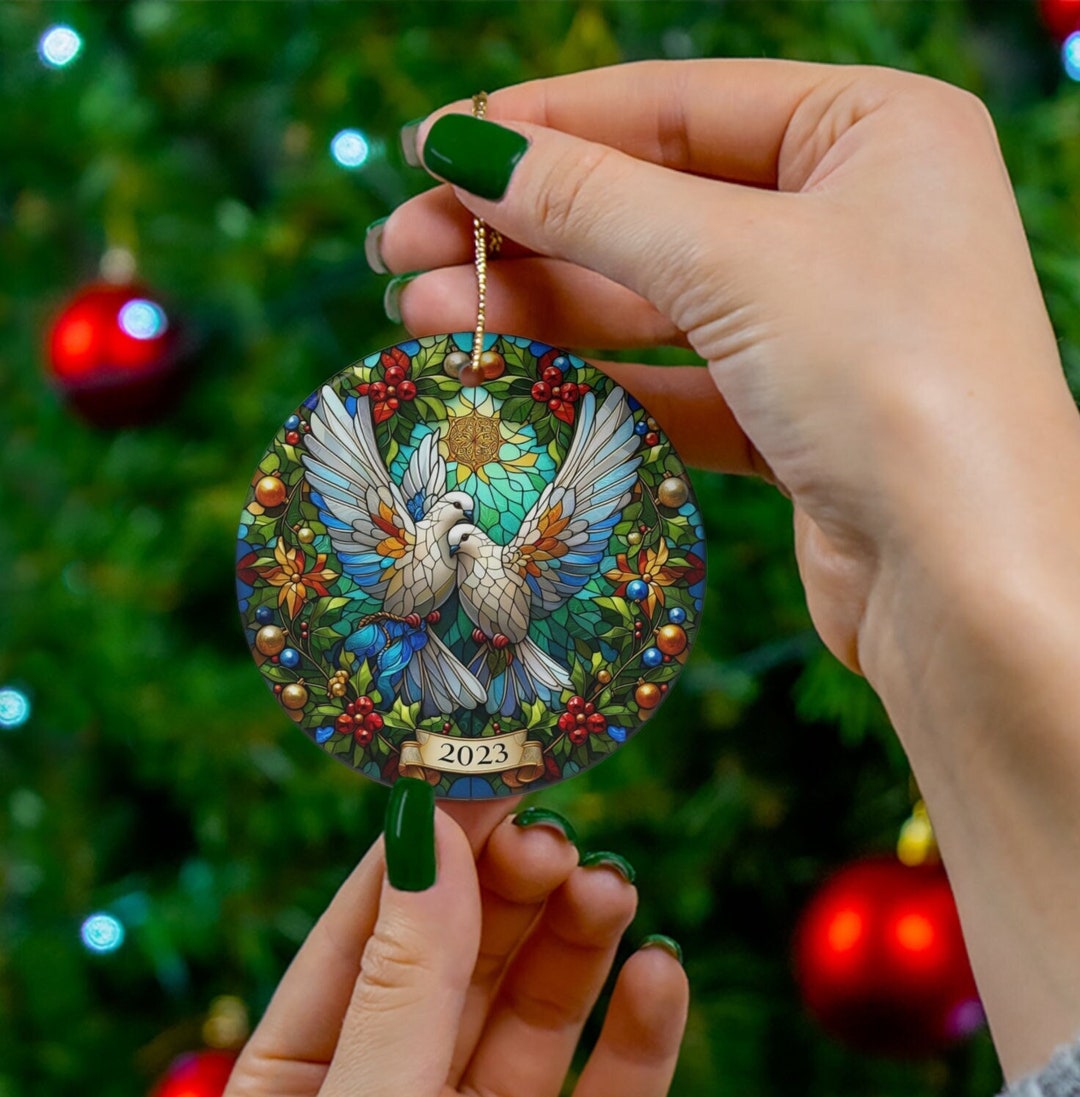 12 Days of Christmas Tree Ornament, Two Turtle Doves, Retro Christmas ...