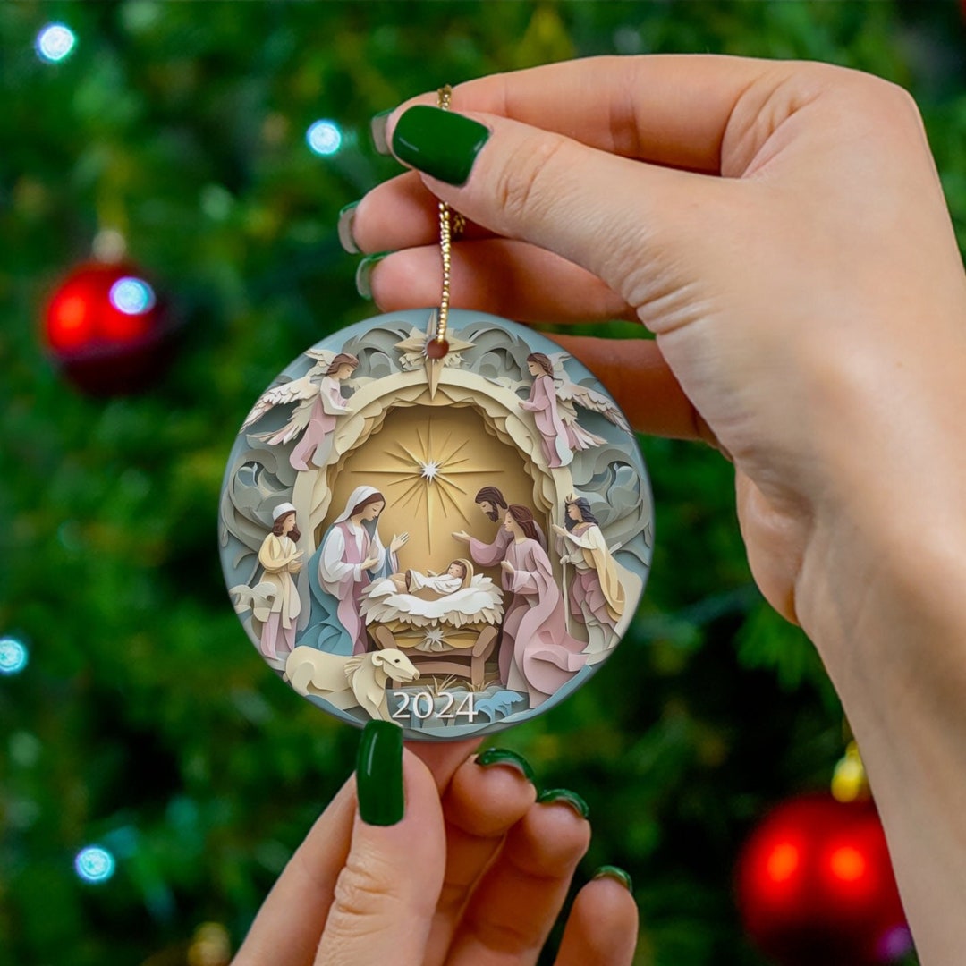 Pastel Nativity Scene 2024 Ornament: Holy Family Ceramic - Etsy