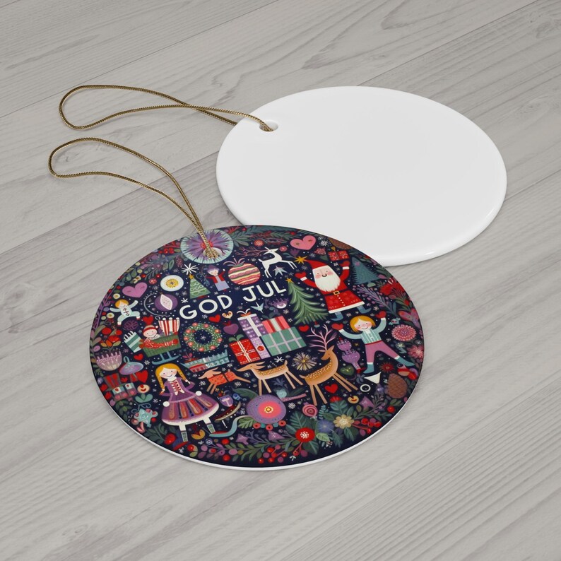 Swedish Folk Art God Jul Christmas Ornament, Nordic Hygge Spirit ...