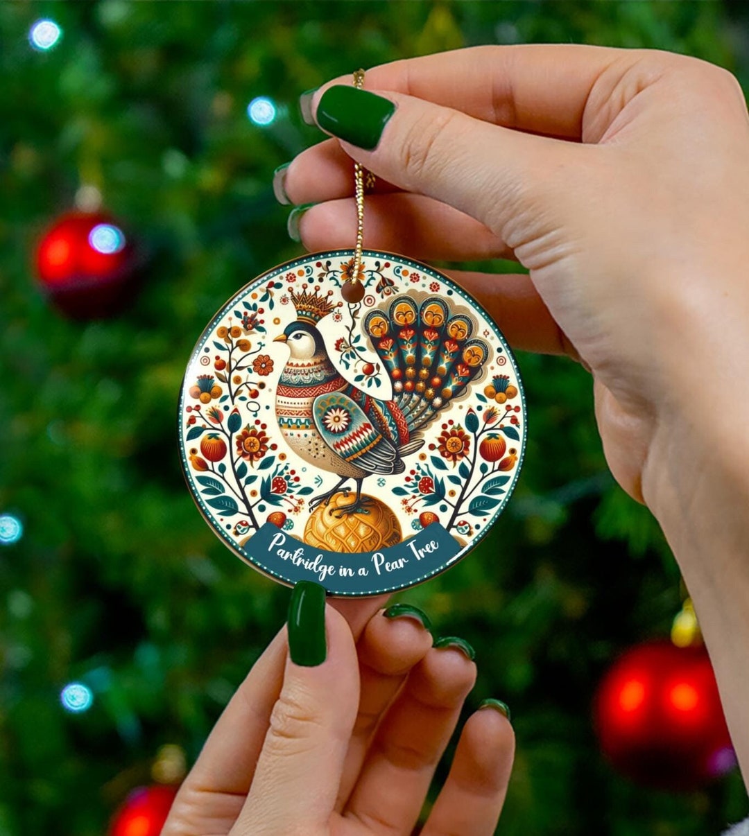 12 Days of Christmas, Partridge Pear Tree Ornament, Scandinavian Design ...