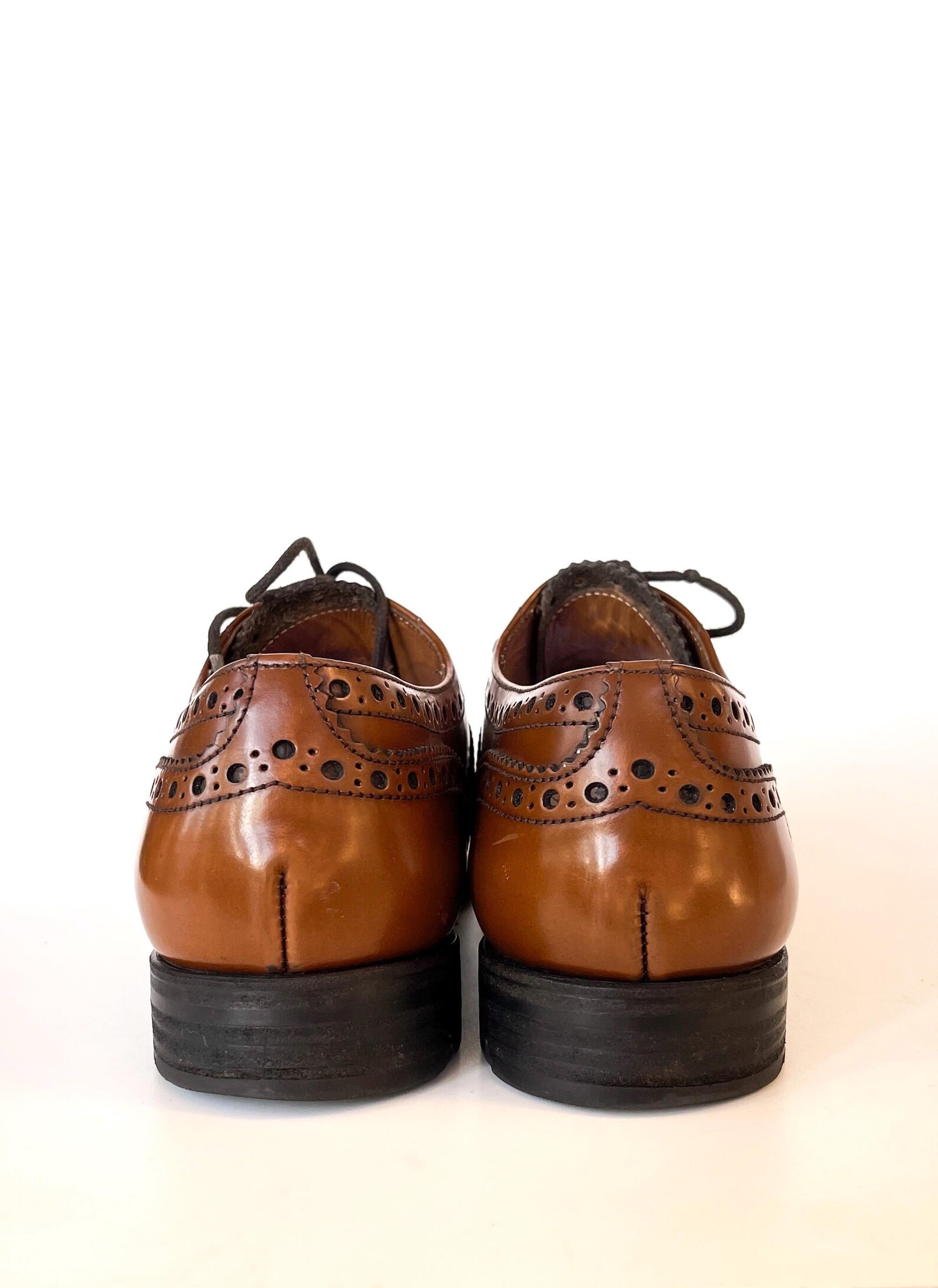Vintage Church's Shoes Lace up Oxford Shoes Brown Leather Shoes Churchs ...