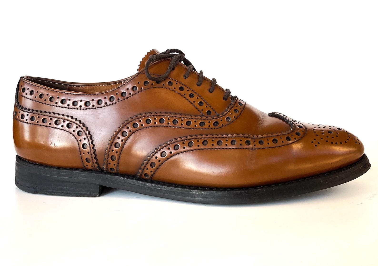 Vintage Church's Shoes Lace up Oxford Shoes Brown Leather Shoes Churchs ...