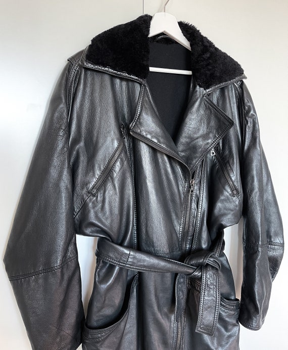 Vintage Gianni Versace jacket black leather jacket Ve… - Gem