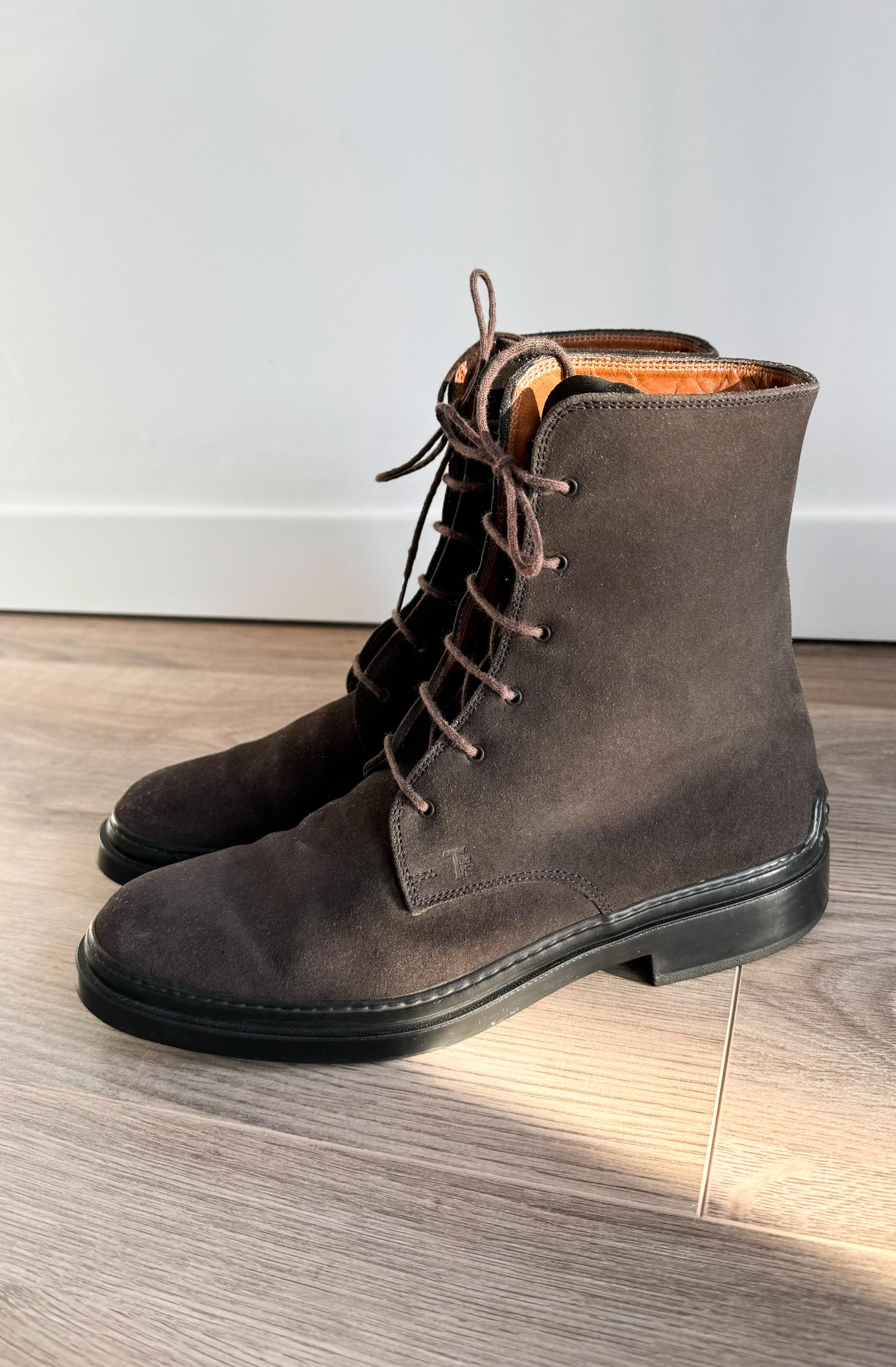 Vintage Tod's Boots Brown Suede Boots Lace up Tods Brown Boots Ankle ...