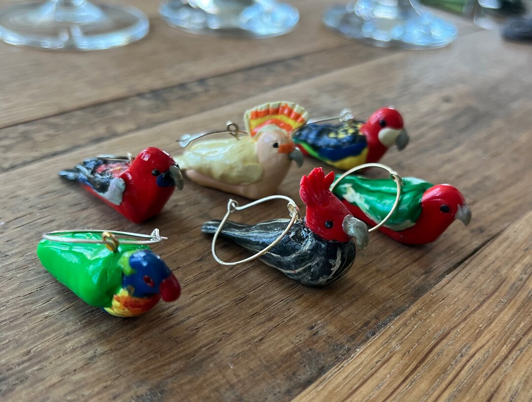 Australian Birds Wine Glass Charms - Etsy
