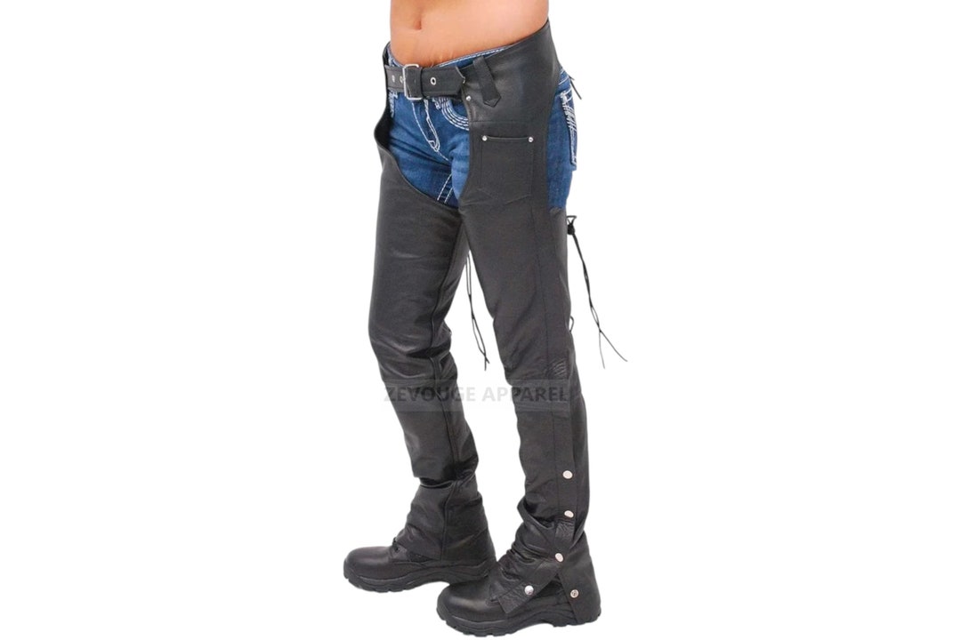 Leather Chaps Men Genuine Leather Motorcycle Chaps Sheep Leather Chap ...