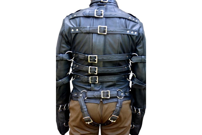 Handmade Real Leather Straight Jacket Bondage Leather Restraint LBGTQ ...