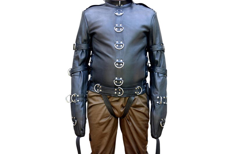 Handmade Real Leather Straight Jacket Bondage Leather Restraint LBGTQ ...