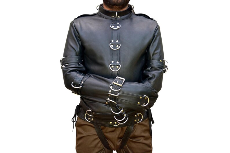Handmade Real Leather Straight Jacket Bondage Leather Restraint LBGTQ ...