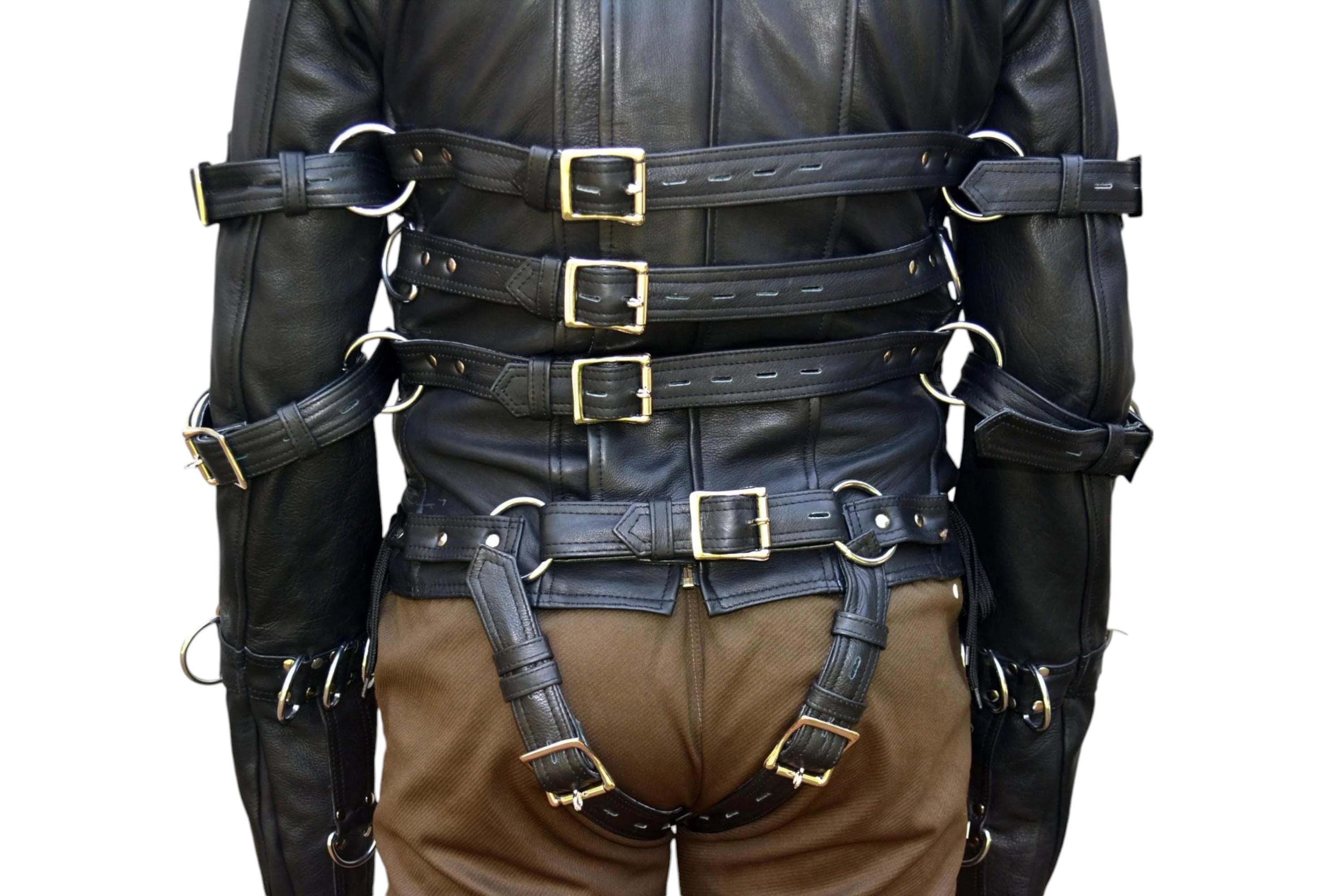 Handmade Real Leather Straight Jacket Bondage Leather Restraint LBGTQ ...