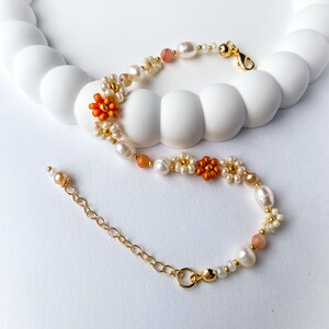 Autumn Bracelet, Dainty Beaded Bracelet for Women, Cute Fall Flower ...