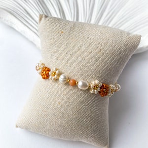 Autumn Bracelet, Dainty Beaded Bracelet for Women, Cute Fall Flower ...