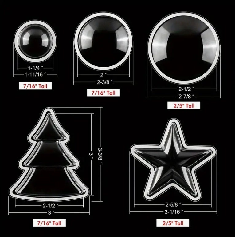 3D Dimensional Shaker Domes 5pc Oval Circles Shaker Covers Plastic ...