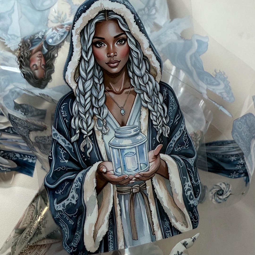 Winter Mages and Silent Woods Apothecary 3D PET Foil Vintage Girl ...